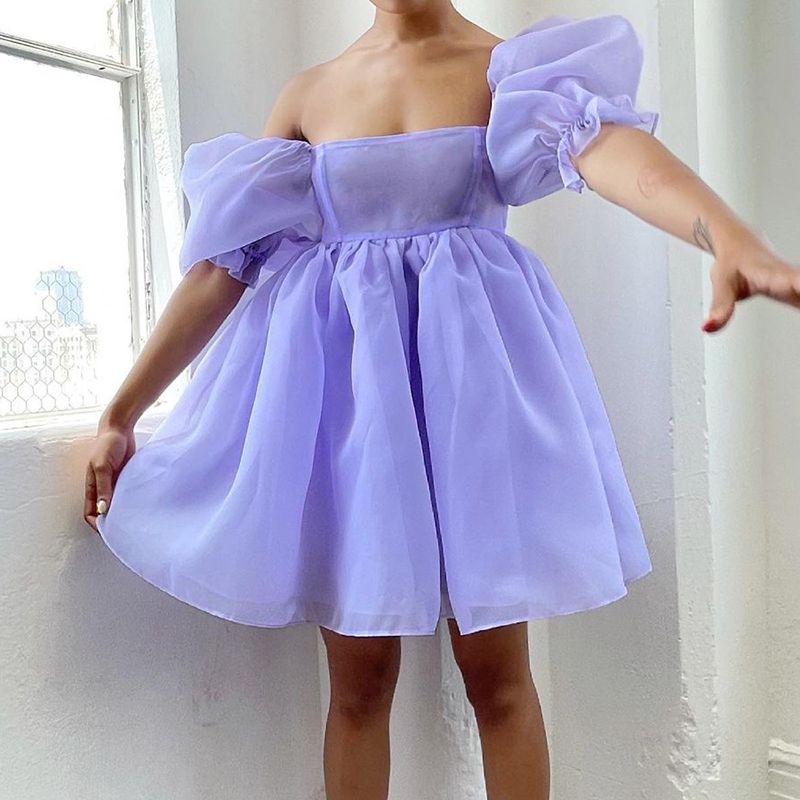Short Mini Homecoming Dress Puffy Sleeves New Style – TANYA BRIDAL
