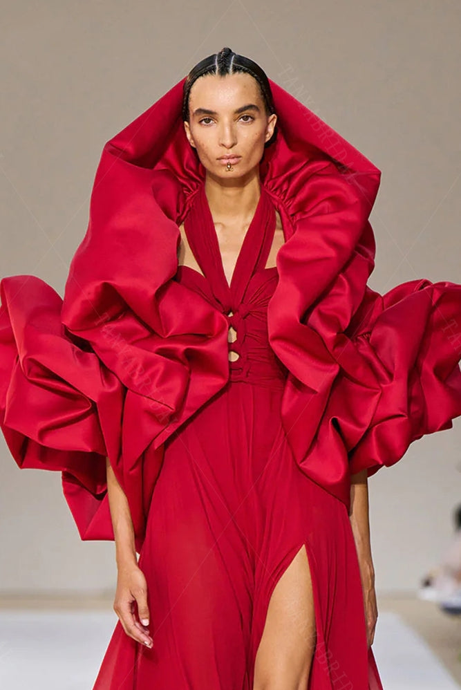 Ethereal Cape With Flutter Curvaceous ,Puffy Short Jacket Bolero DJ217 ...