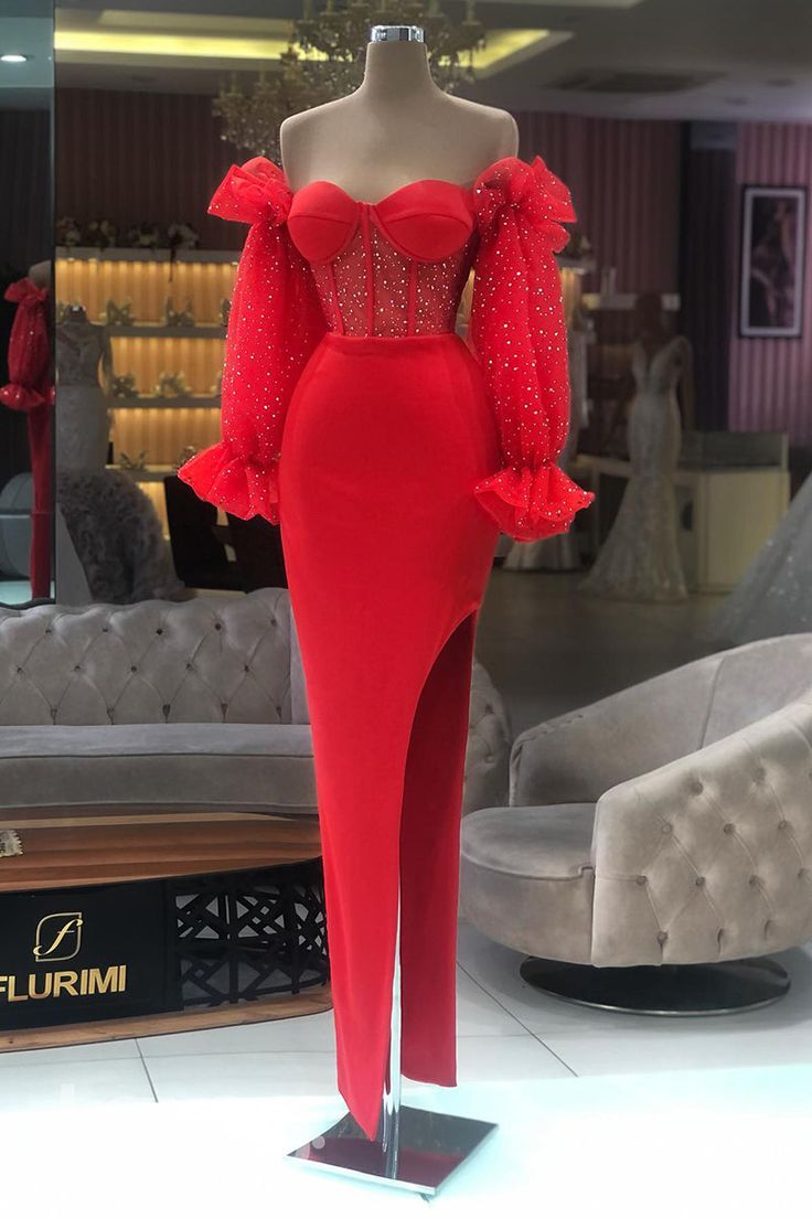 Bling Bling Prom Dress With Split – TANYA BRIDAL