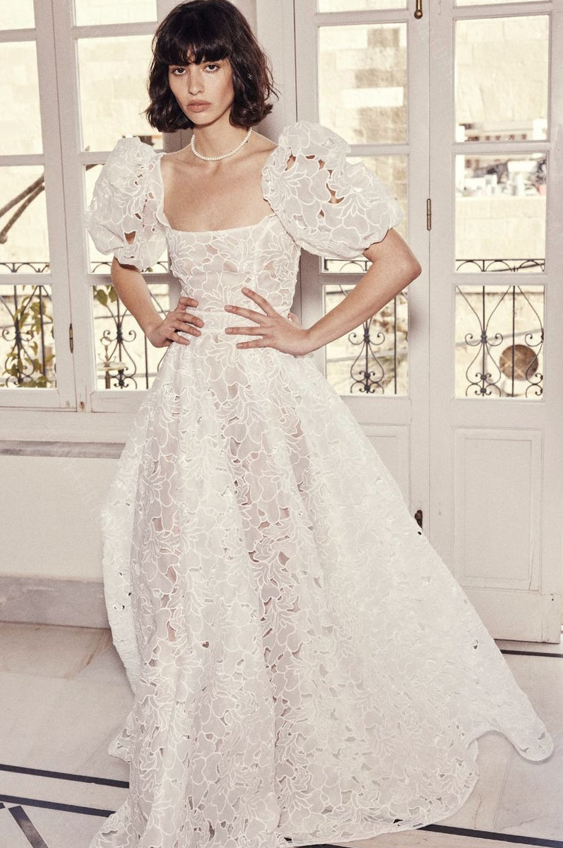 Glorious Balconette Wedding Dress Soft Floral Lace DW766 – TANYA BRIDAL