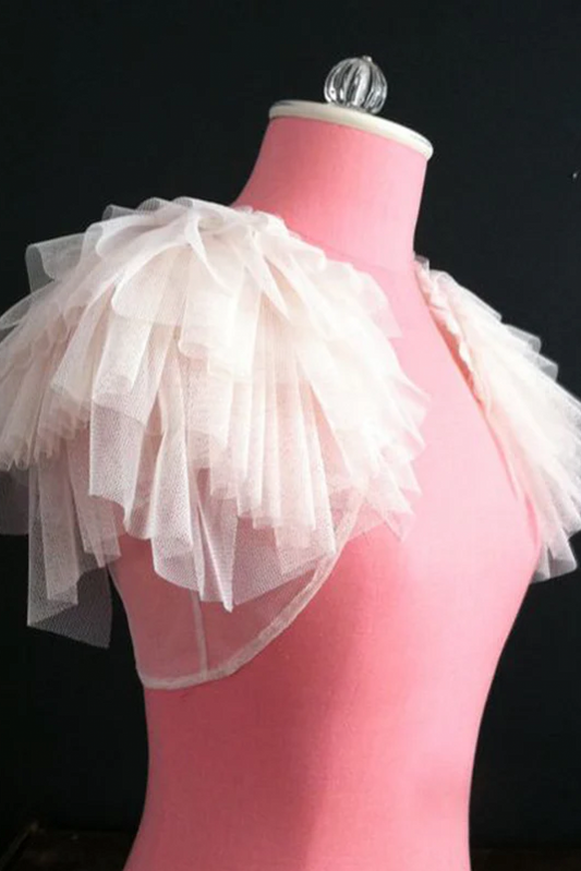 Ruffles Tulle Wedding Bolero Tulle Fairy Bridal Jacket Short Shurgs DJ ...