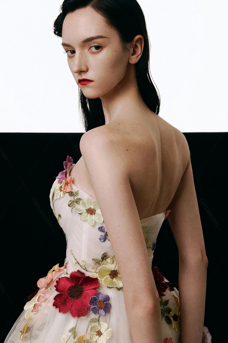 Sweetheart Tulle Skirt Wedding Dresses With Colorfull Emboridery DW760 ...