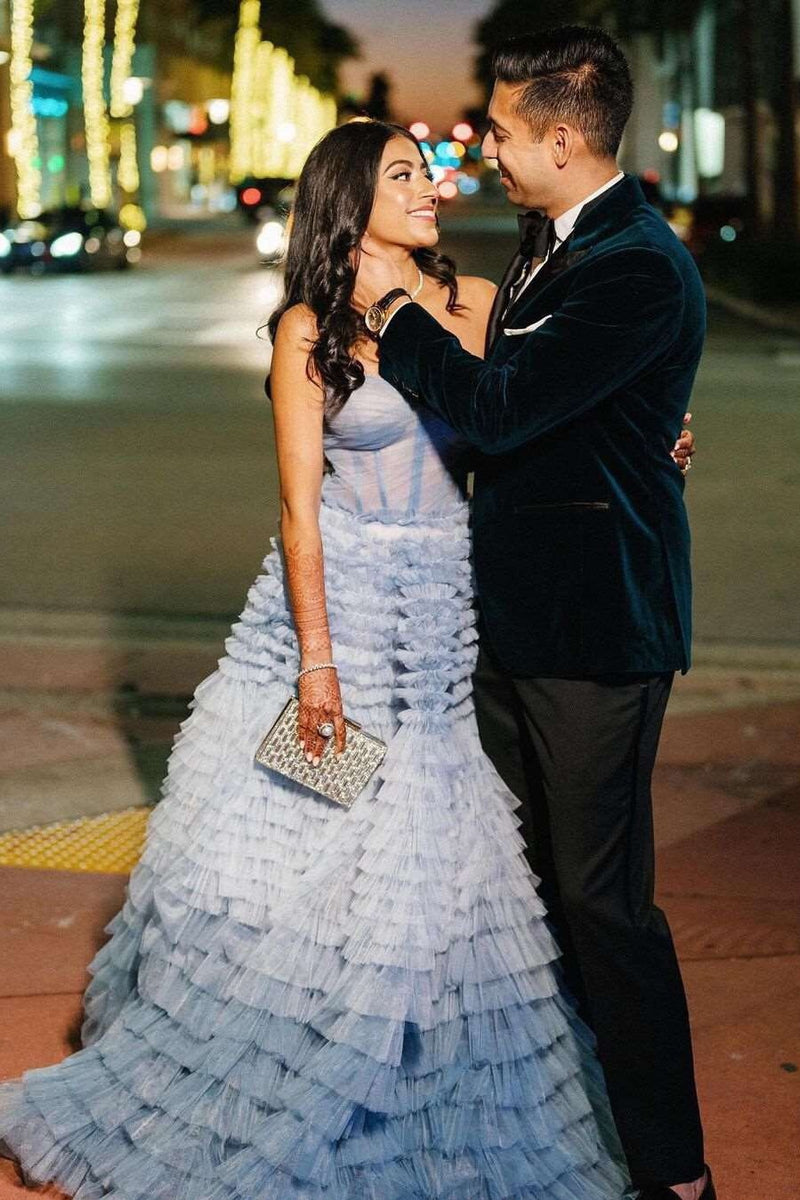 Tiered Cake Tulle Prom Dresses Luxury Gown – TANYA BRIDAL