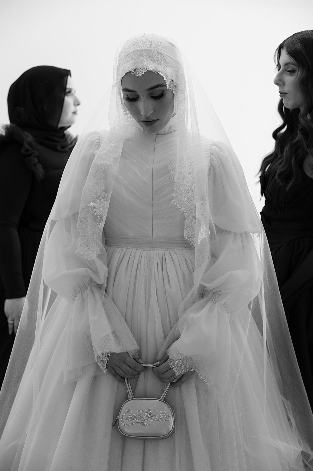 Muslim Wedding Dress High Neck Puffy Long Sleeves Tanya Bridal