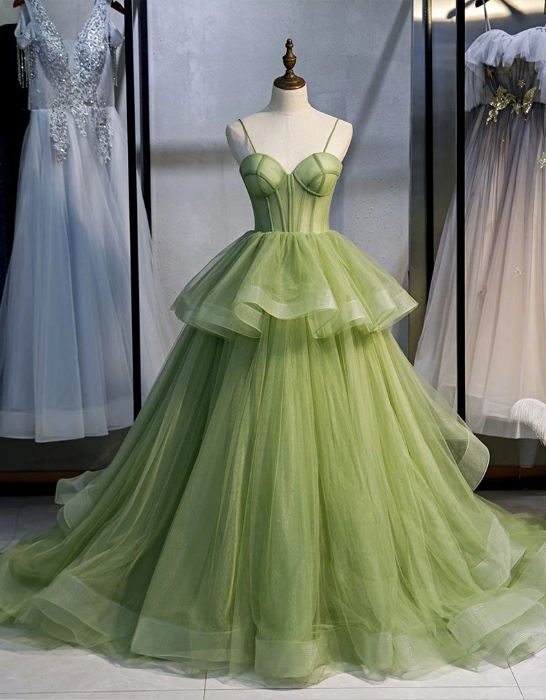 Long Woman Ceremony Dress Prom Fruit Green Prom Gown – TANYA BRIDAL