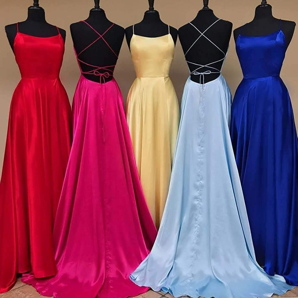 Sexy Criss Cross Back Long Prom Dresses Tanya Bridal
