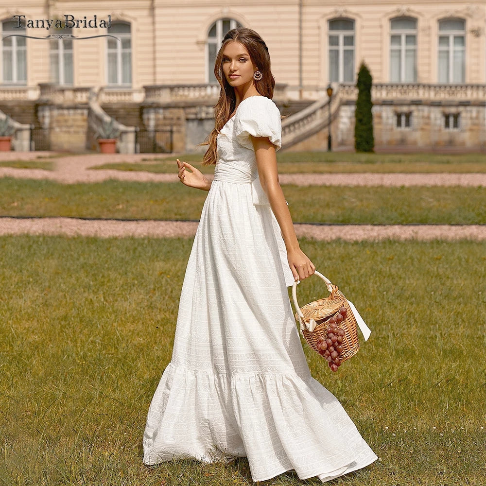 Stunning Maxi Wedding Dress Puff Sleeves Bridal Gowns – TANYA BRIDAL