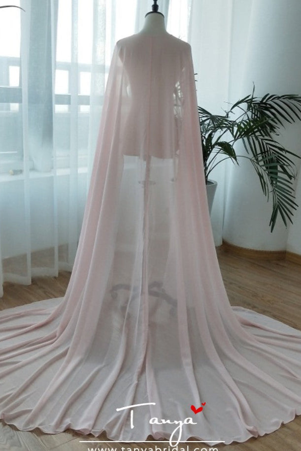 Pink Chiffon Wedding Boleros Custom made Lady Wedding Accessories COSP ...